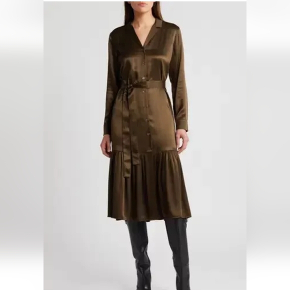 Rails | Dresses | New Wtags Rails Designer Moss Green Satin Beatrice ...